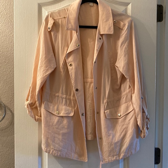 Cato | Tops | Cato Light Blush Pink Utility Shacket Relaxed Fit Shirt ...